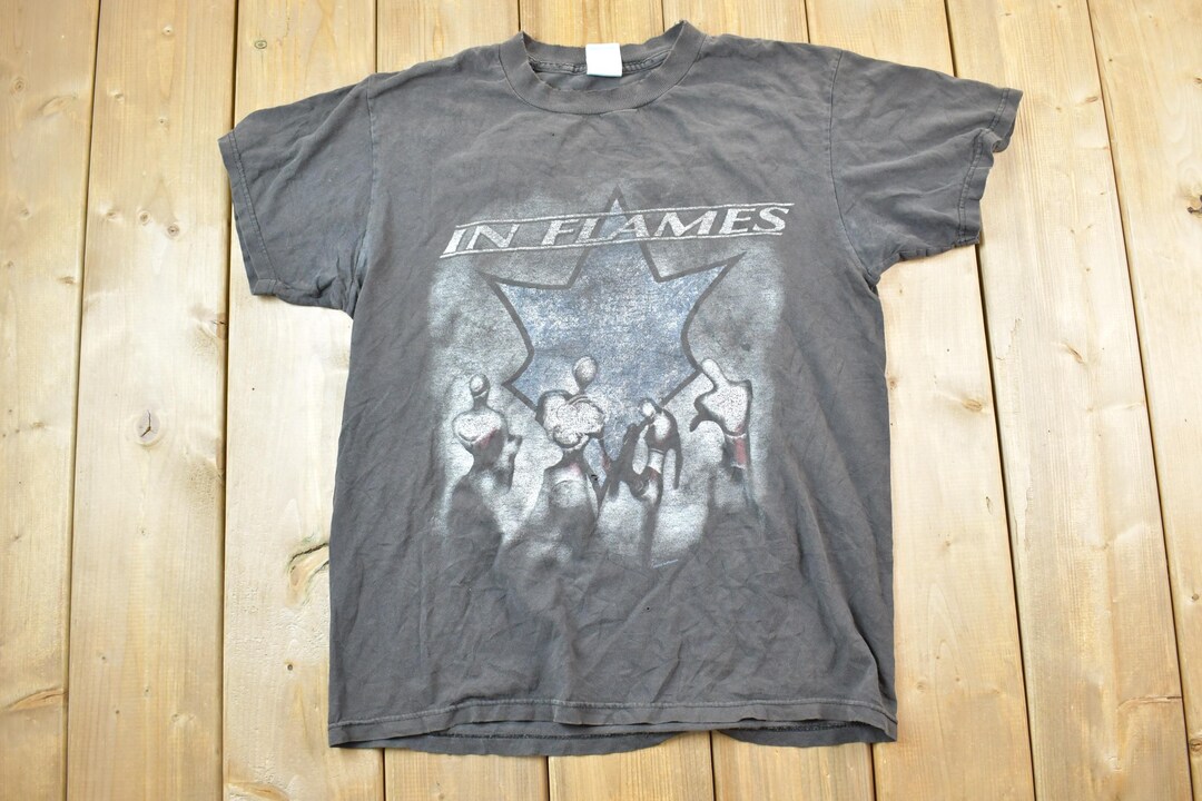 Vintage 1980s in Flames Tour Band T-shirt / Band Tee / Single Stitch ...