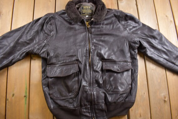 Vintage 1980s Type G-1 Leather Flight Jacket / US Go… - Gem