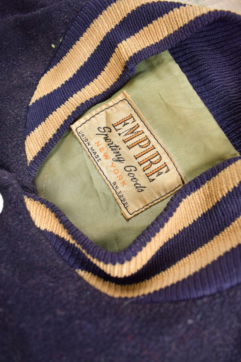 Vintage 1940s Empire Sporting Goods "h" Varsity Letterman Varsity ...