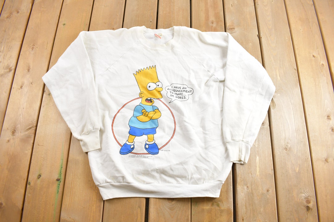 Vintage 1990 Bart Simpson Graphic Crewneck Sweatshirt / 90s Crewneck ...