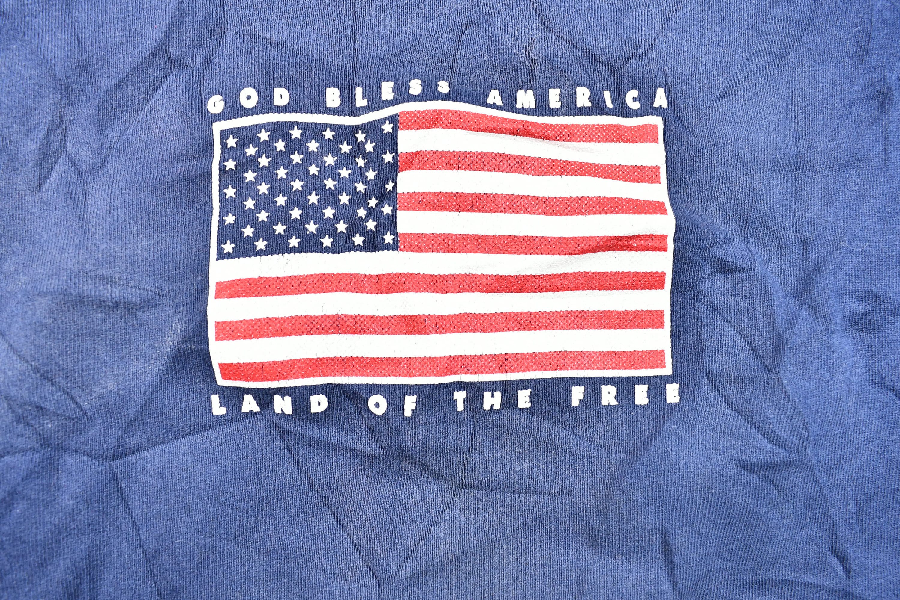 Vintage 1990s American Flag Crewneck Sweatshirt / 90s Crewneck ...
