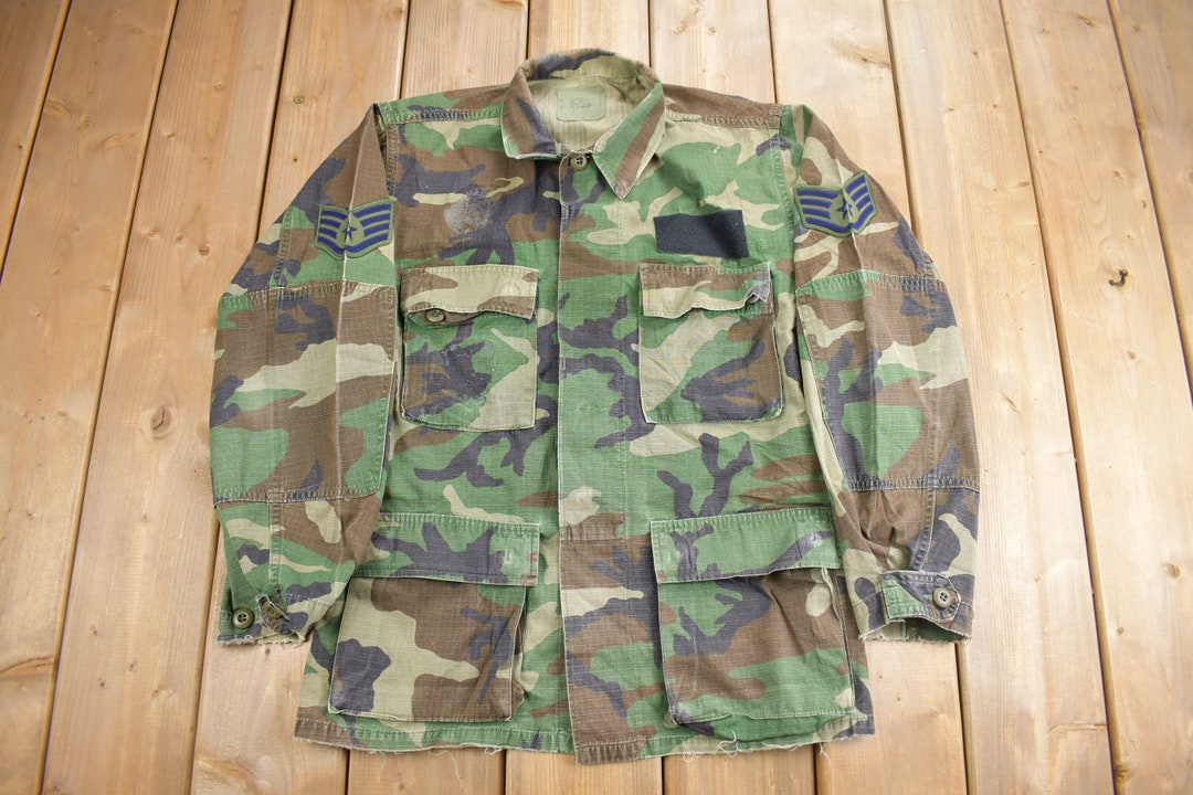 Vintage 1989 US Army Woodland Camo Hot Weather Combat Jacket / USMC ...
