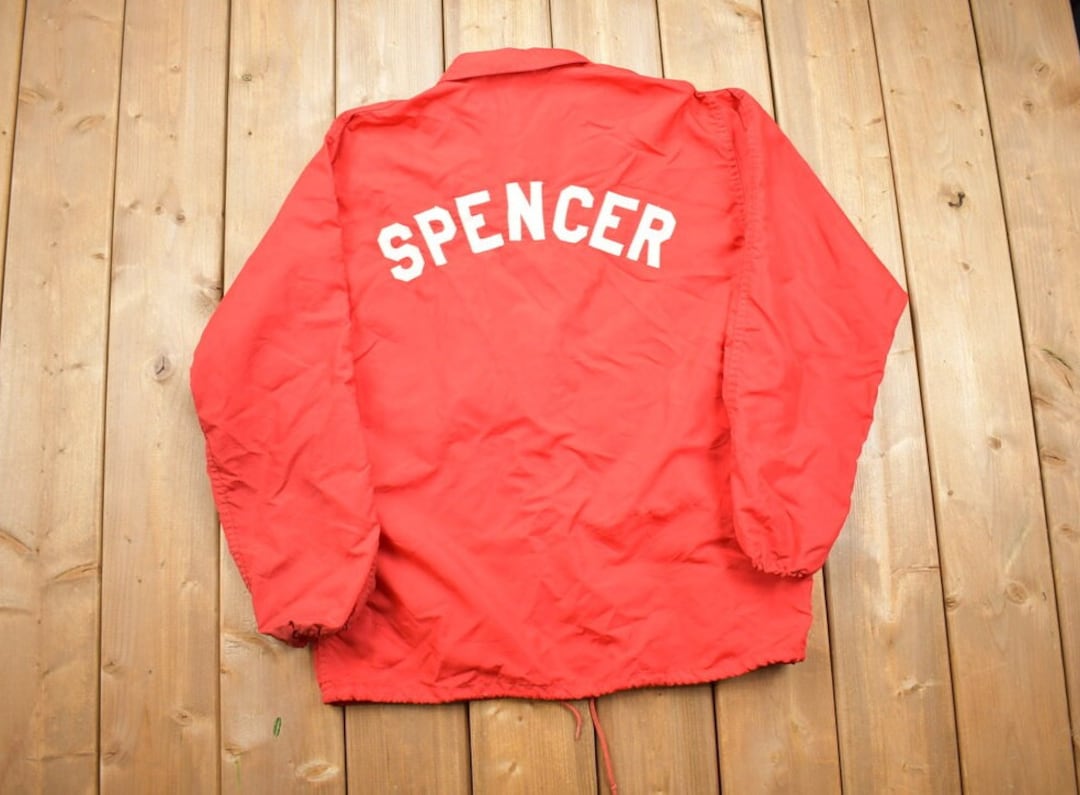 Vintage 1950s Russell Southern CO Red Snap Button Windbreaker Jacket ...