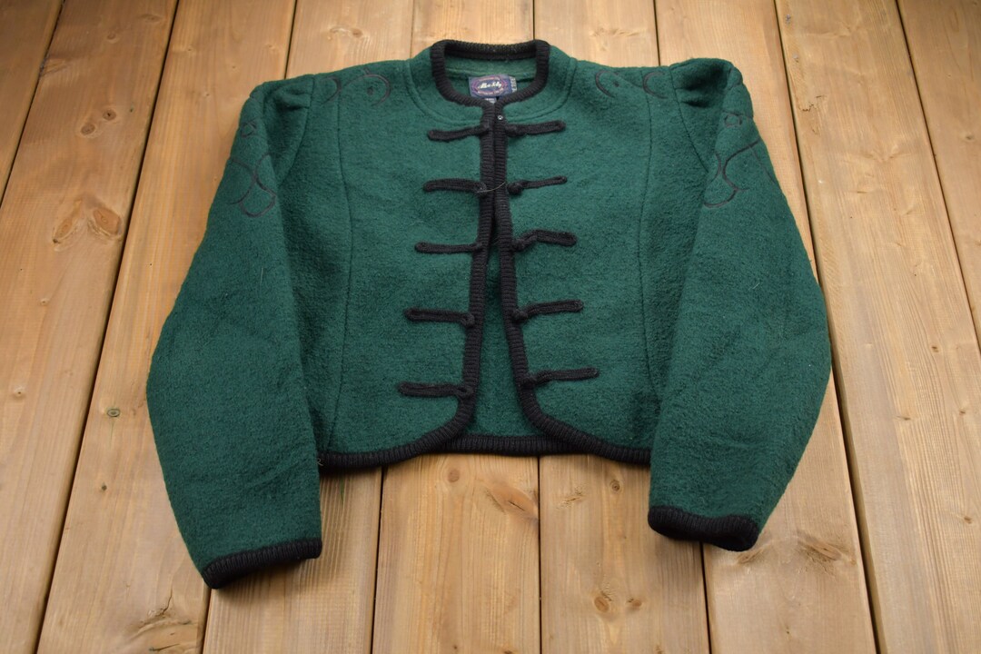 Vintage 1980s Allen Jolly Knitted Sweater / Vintage 80s Cardigan ...