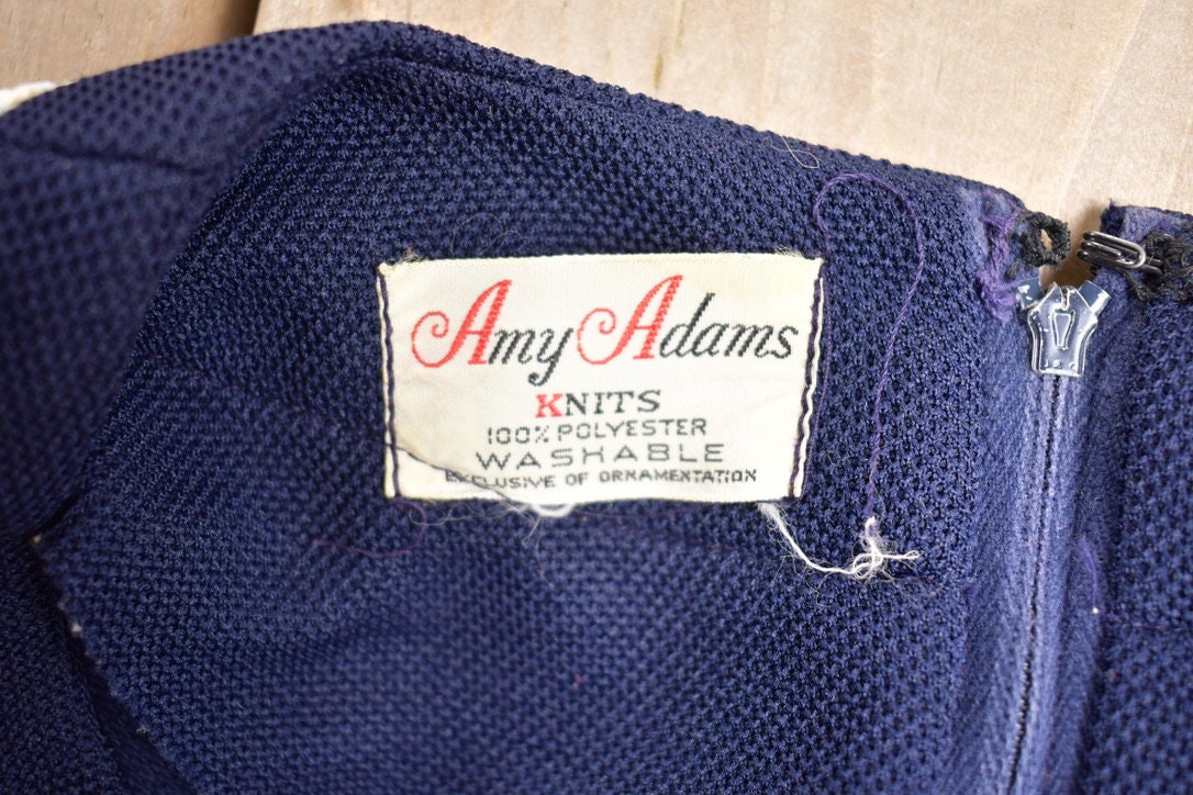 Vintage 1960s Amy Adams Knits Button up Sleeveless Polyester Dress ...