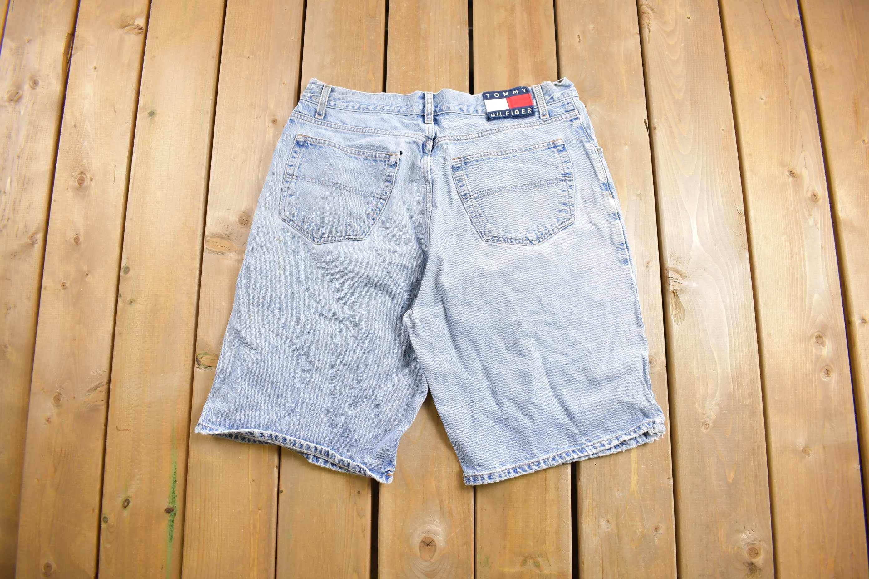 Vintage 1990s Tommy Hilfiger Light-wash Denim Shorts / Size 35 - Etsy