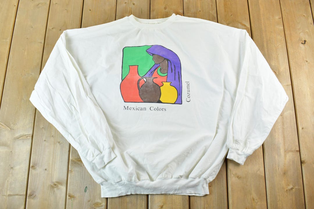 Vintage 1990s Mexican Colours Cozumel Souvenir Crewneck Sweatshirt ...