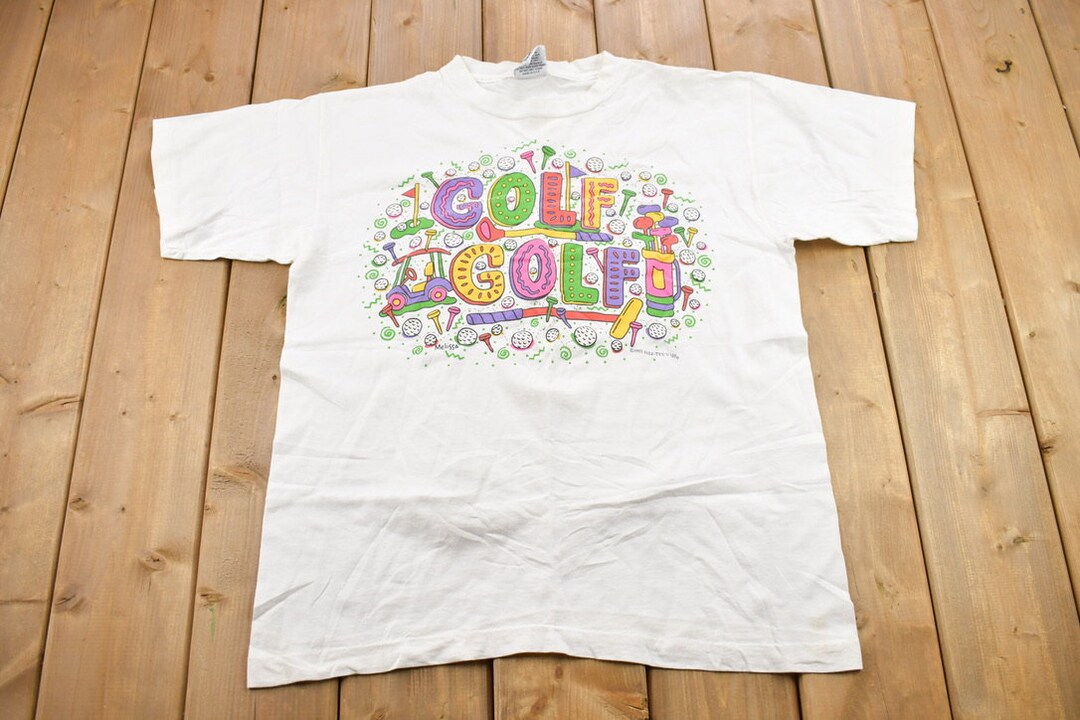 Vintage 1990s Golf Theme Graphic T-shirt / Streetwear / Retro Style ...