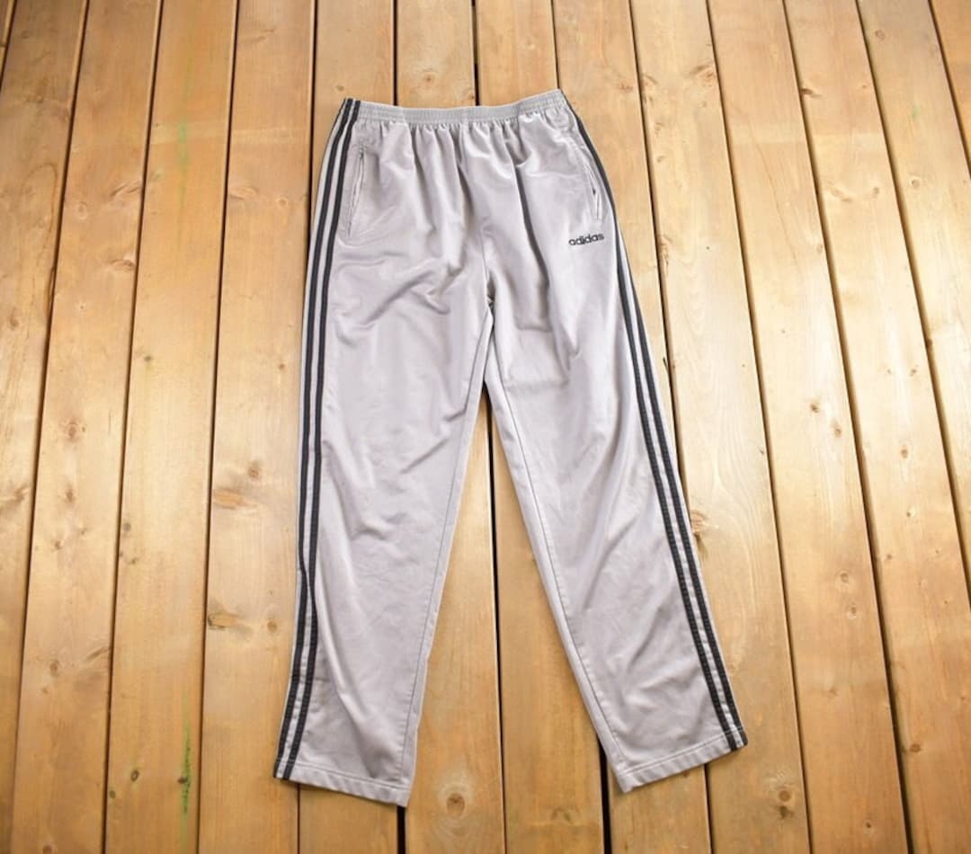 Vintage 1990s Adidas Silver Track Pants Size XL/ Breakaway Pants ...