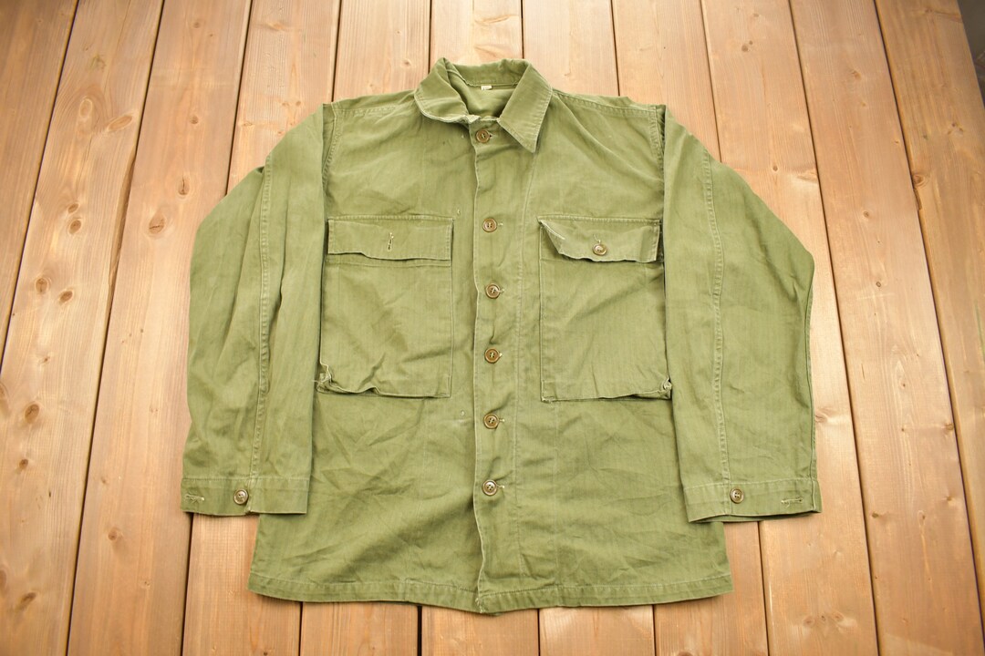 Vintage WW2 1940s Herringbone Military Jacket Army / Militaria / True ...
