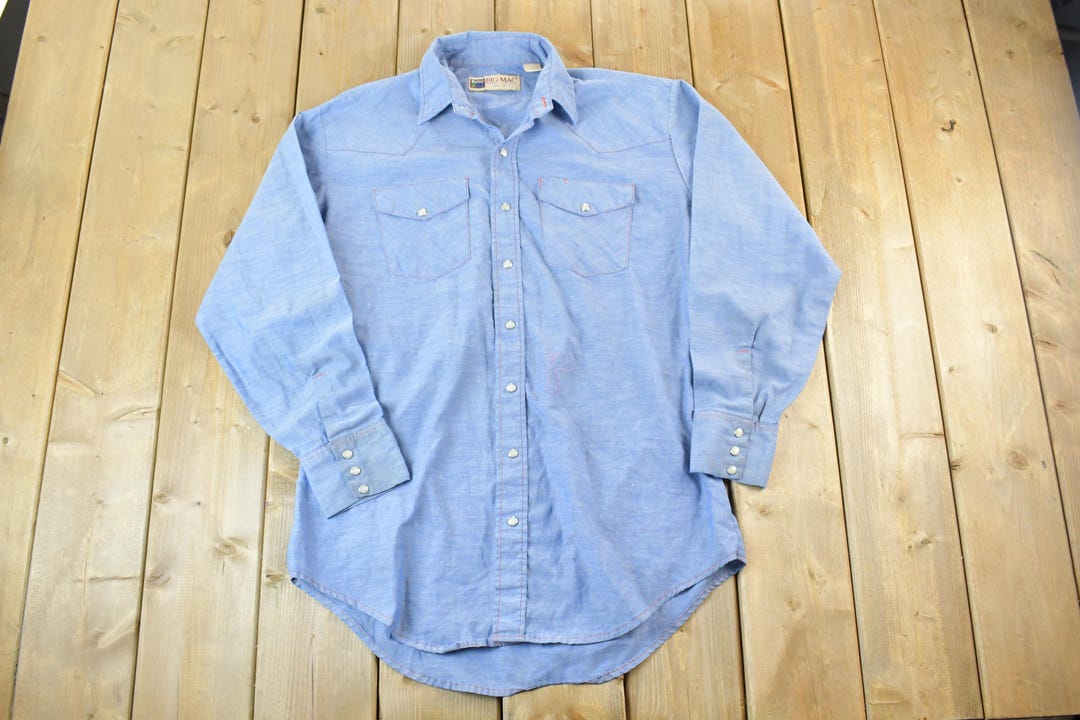Vintage 1980s Big Mac Button up Shirt / Vintage Dress Shirt / Plaid ...