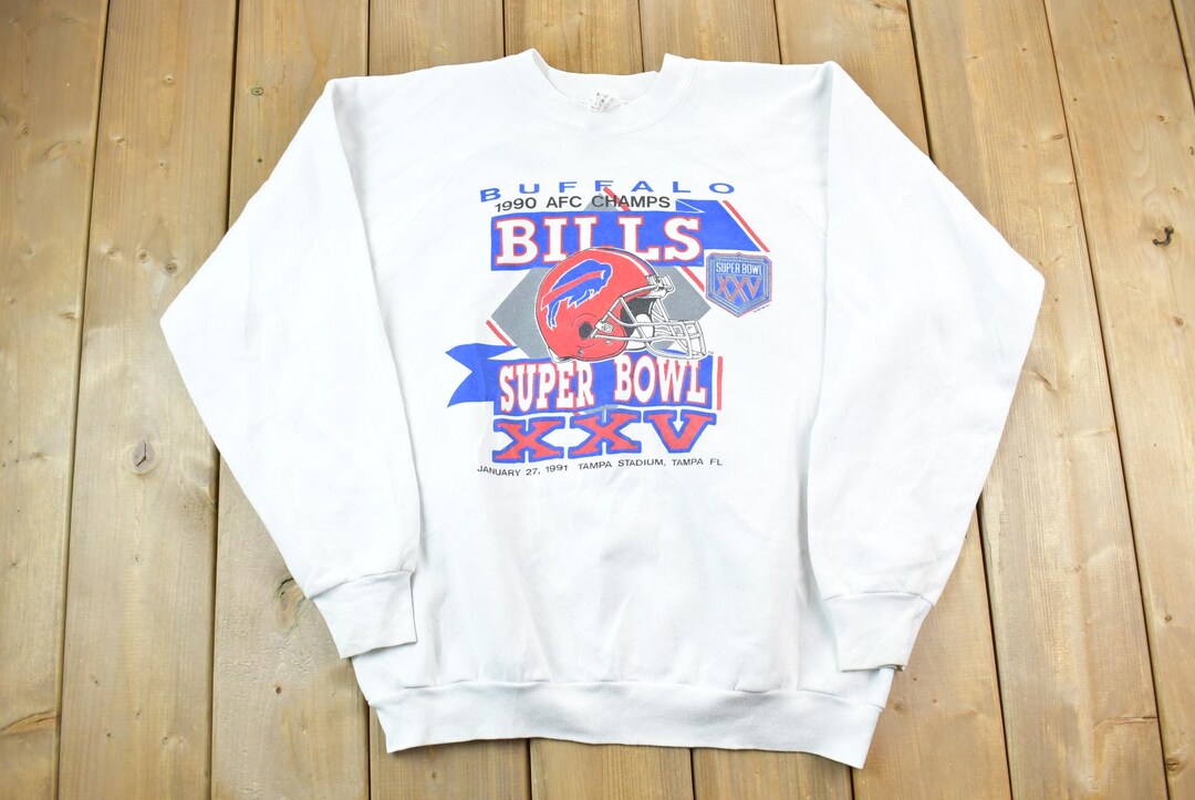 Vintage 1989 Buffalo Bills 1990 Super Bowl NFL Crewneck Sweatshirt ...