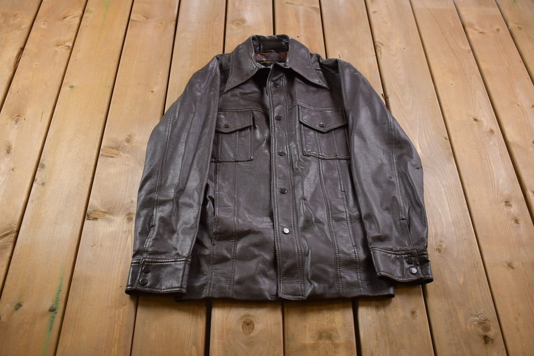 Vintage 1990s Christopher Rand Leather Varsity Jacket / Fall Outerwear ...