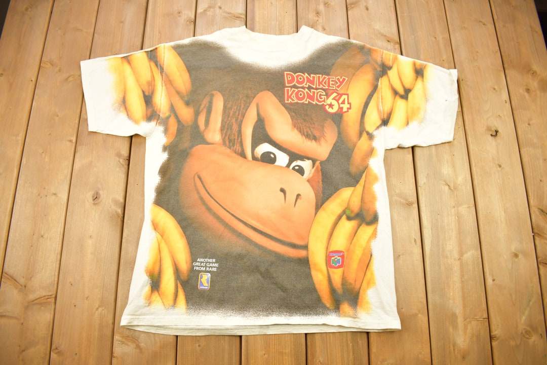 Vintage 1990s Donkey Kong 64 All Over Print Nintendo T-shirt / Made in ...