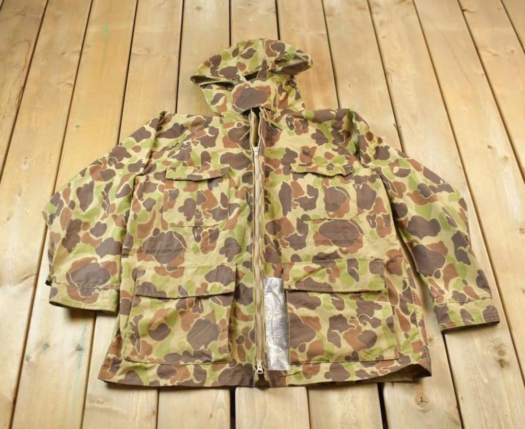 Vintage 1980s Cabela's Duck Camo Canvas Jacket / Duck Camo / Hunting ...