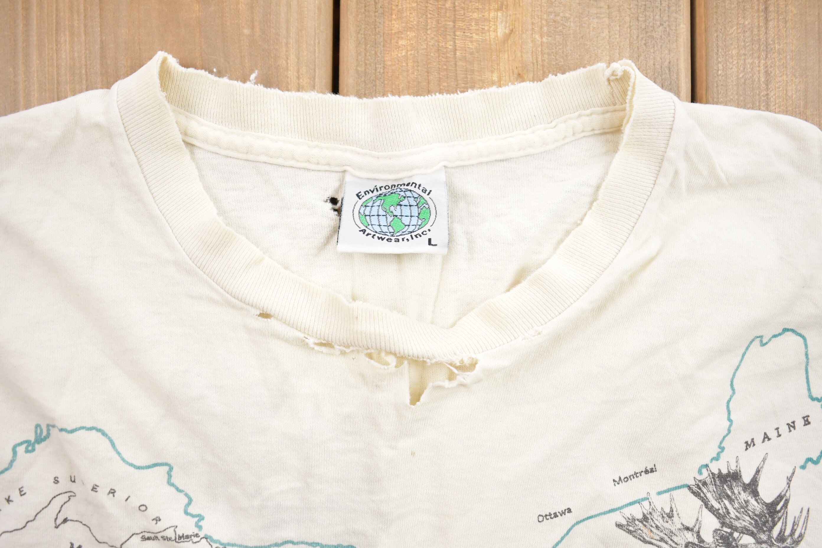 Vintage 1990s American Outback Apparel USA Map Animals Graphic T-shirt ...