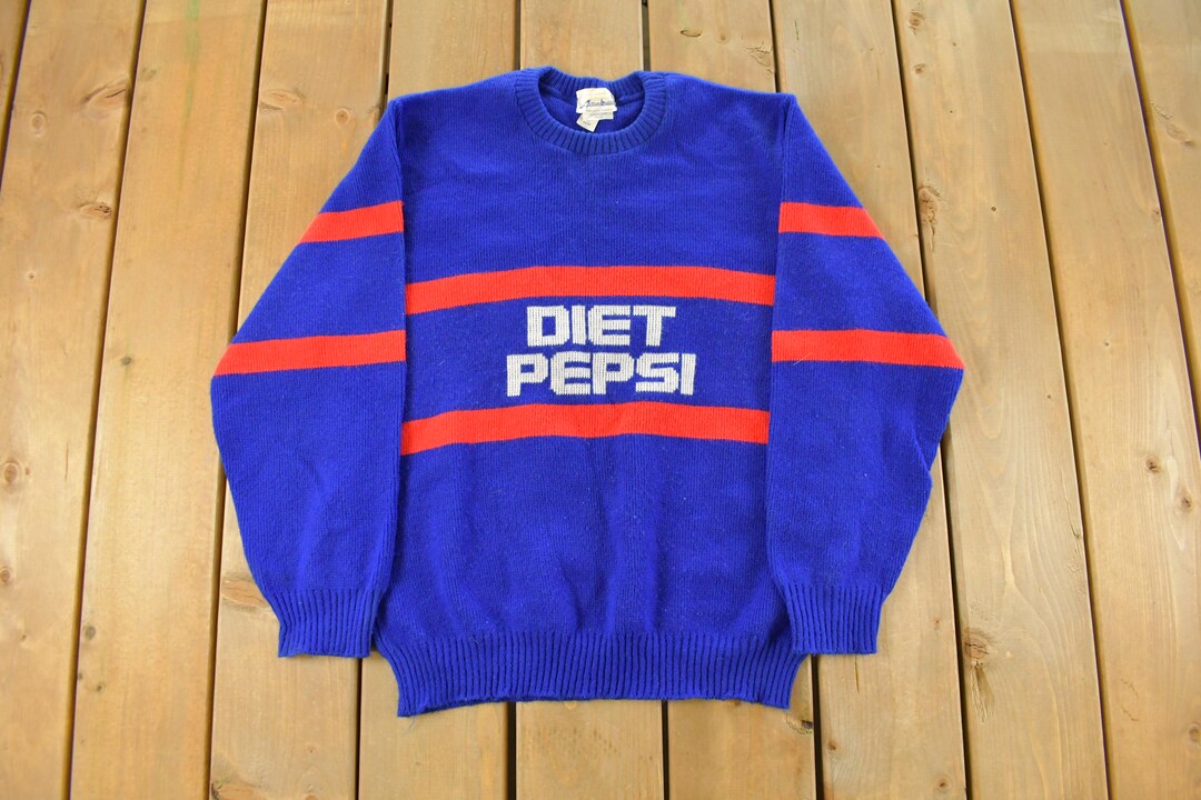 Vintage 1990s Diet Pepsi Knit Crewneck Sweater Men's Medium / 90s ...
