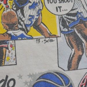 Vintage 1993 Shaquille O'neal Orlando Magic NBA Comic Graphic T-shirt ...