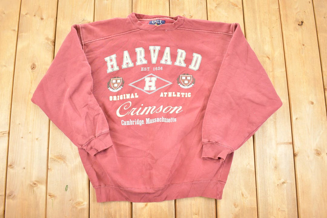 Vintage 1990s Harvard Crimson University Crewneck Sweater Men's L ...