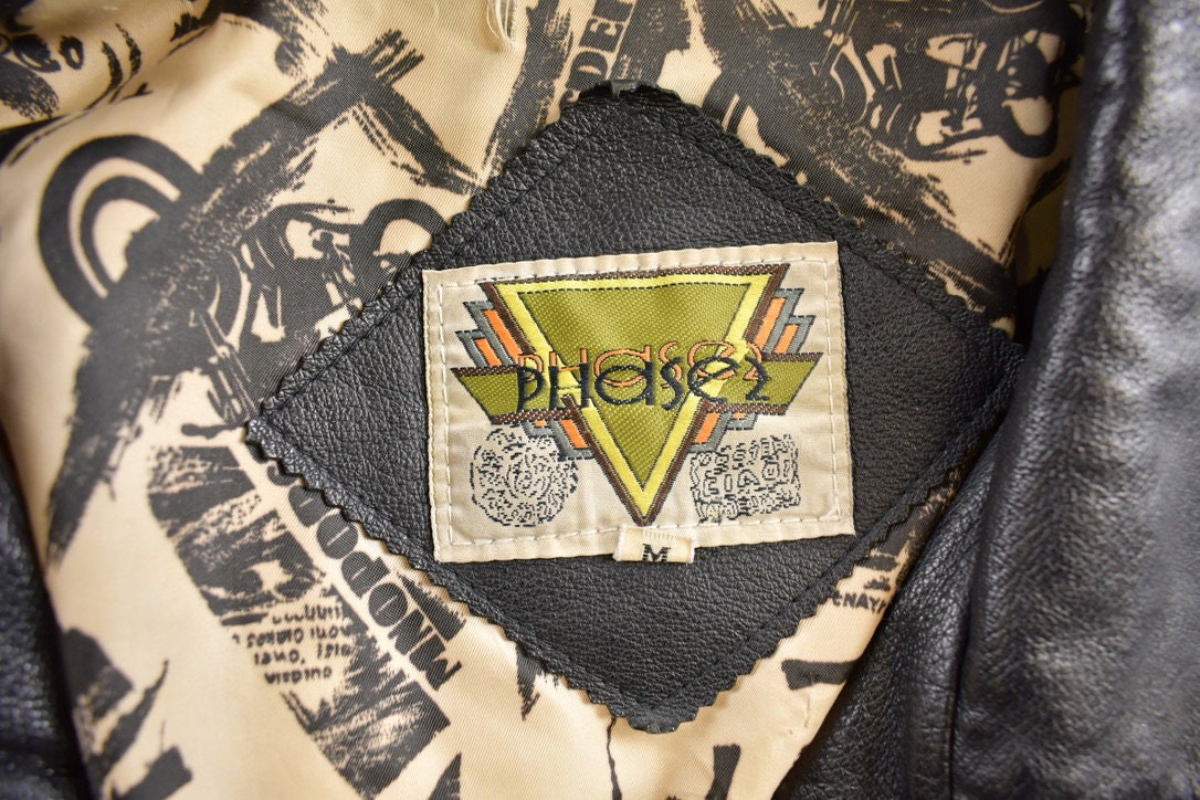 Vintage 1980s Phase 2 USA Leather Motorcycle Jacket / Fall Vintage 1980s Phase 2 USA Leather Motorcycle Jacket / Fall