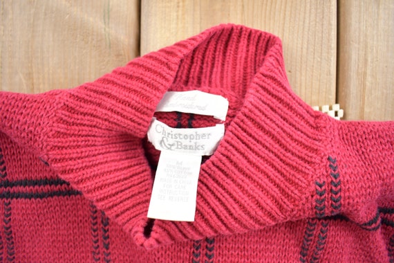 Vintage 1990s Christopher & Banks Plaid Mockneck Knit… - Gem