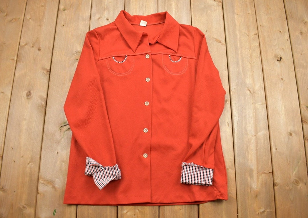 Vintage 1990s Orange Fall Jacket / Fall Outerwear / Over Coat / Winter ...