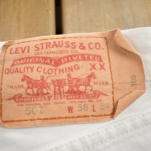 Vintage 1990s Levi's 501 White Jeans Size 36x34 / Vintage Denim ...