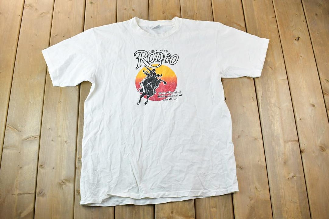 Vintage 1990s Cody Night Rodeo Souvenir T-shirt / Vintage Streetwear ...