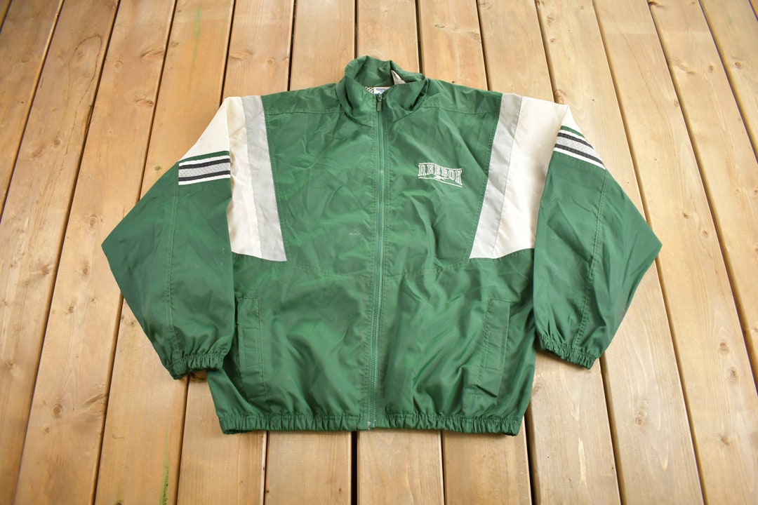 Vintage 1980s Reebok Color Block Windbreaker Jacket / Embroidered ...