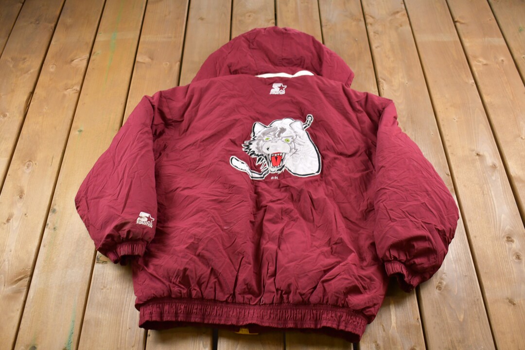 Vintage 1990s Starter Wolves Embroidered Full Zip Puffer Jacket ...