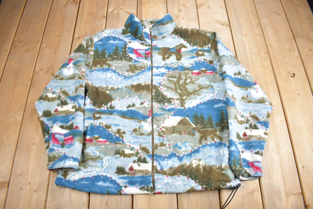 Vintage 1990s Northern Reflections Winter Theme Fleece Sweater ...