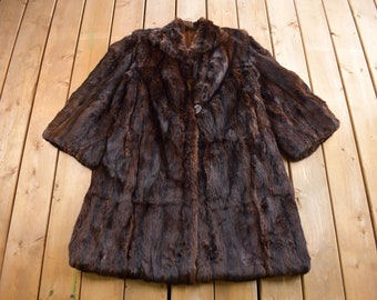 Vintage 1970s Brown Mink Fur Coat / Vintage Mink Jacket / Authentic Fur ...