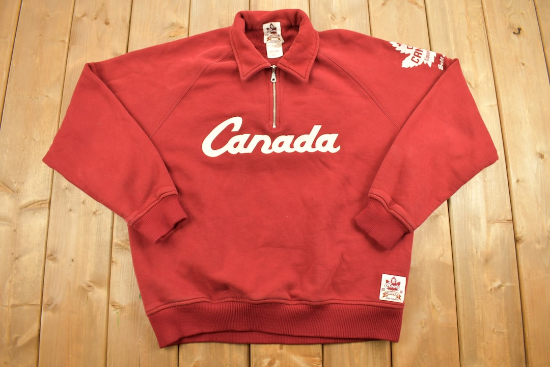 Vintage 1990s Roots Olympics Fleece Quarter Zip Sweater / Nagano ...