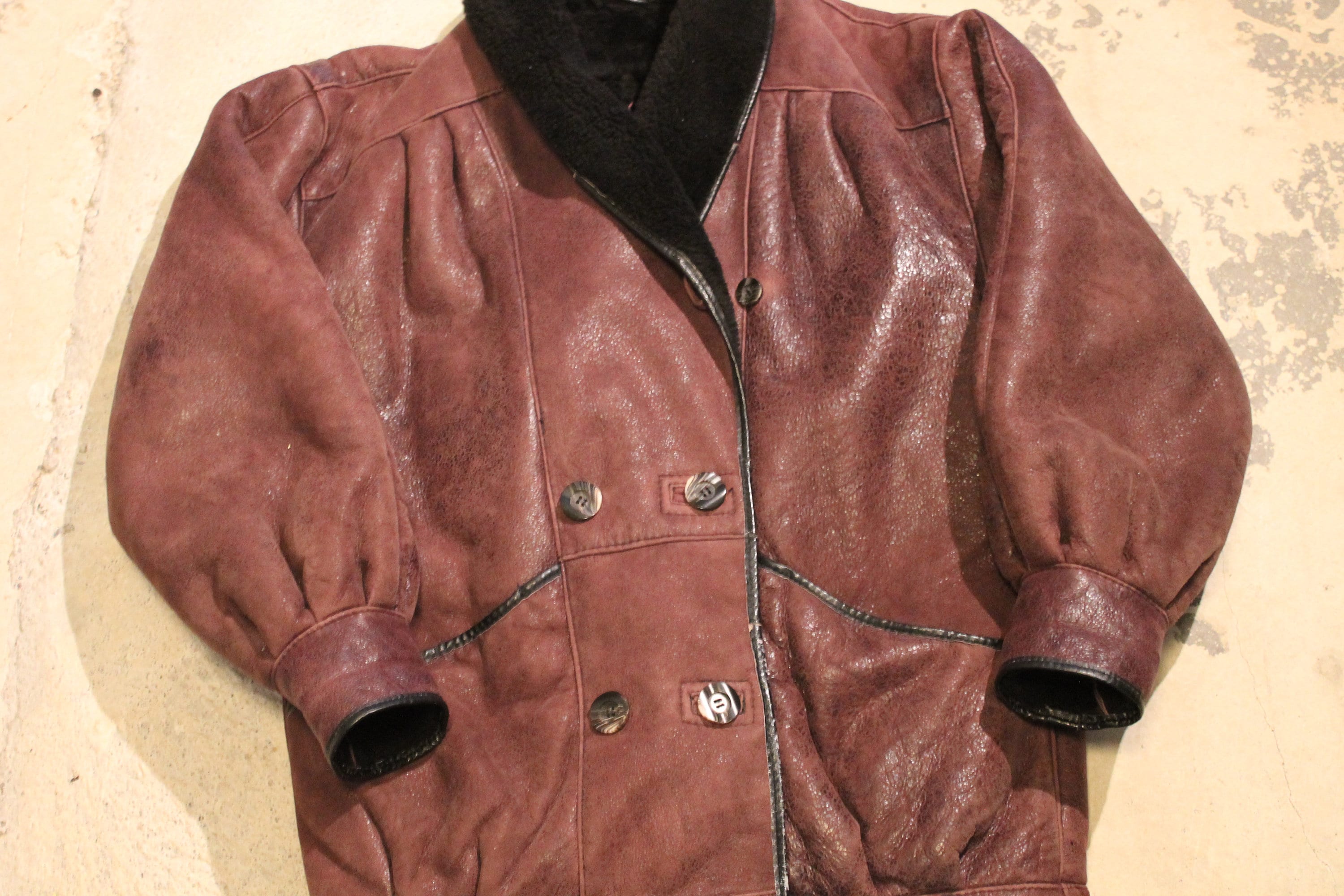 Vintage 1980s Wolff of Canada Shearling Leather Coat / Leather Coat ...