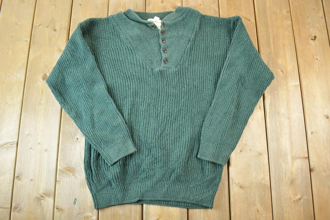 Vintage 1990s Eddie Bauer 3D Colored Cable Knit Crewneck Sweater ...