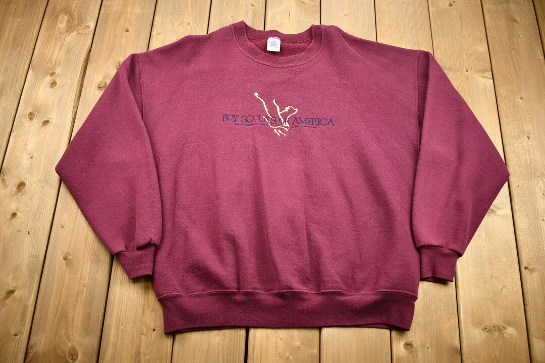Vintage 1990s Boy Scouts of America Embroidered Crewneck / Jerzees ...
