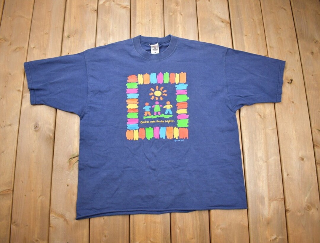 Vintage 1990s Children Make the Day Brighter Graphic T-shirt ...