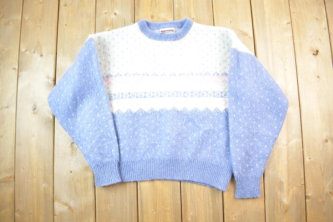 Vintage 1980s Samband of Iceland 100% Wool Knit Sweater / Vintage 80s ...