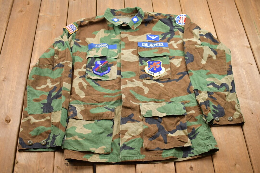 1986 Vintage Military Air Patrol Button up Shirt/ USMC / US Army Green ...