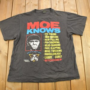 Vintage 1990 the Three Stooges Moe Knows Graphic Promo T-shirt / Made ...
