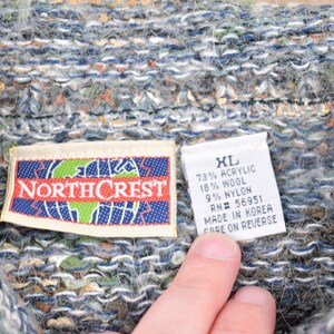 Vintage 1990s North Crest Knitted Wool Crewneck Sweater / Vintage 90s ...