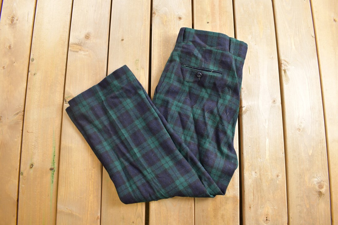 Vintage 1960s Pendleton 100% Virgin Wool Plaid Pants Size 36 X 25 ...