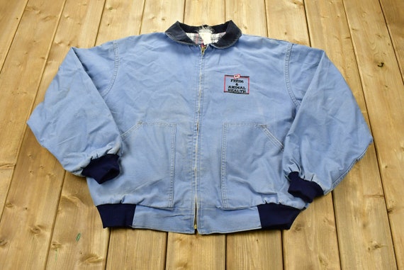 Vintage 1990s Feeds & Animal Health Work Jacket / Pla… - Gem