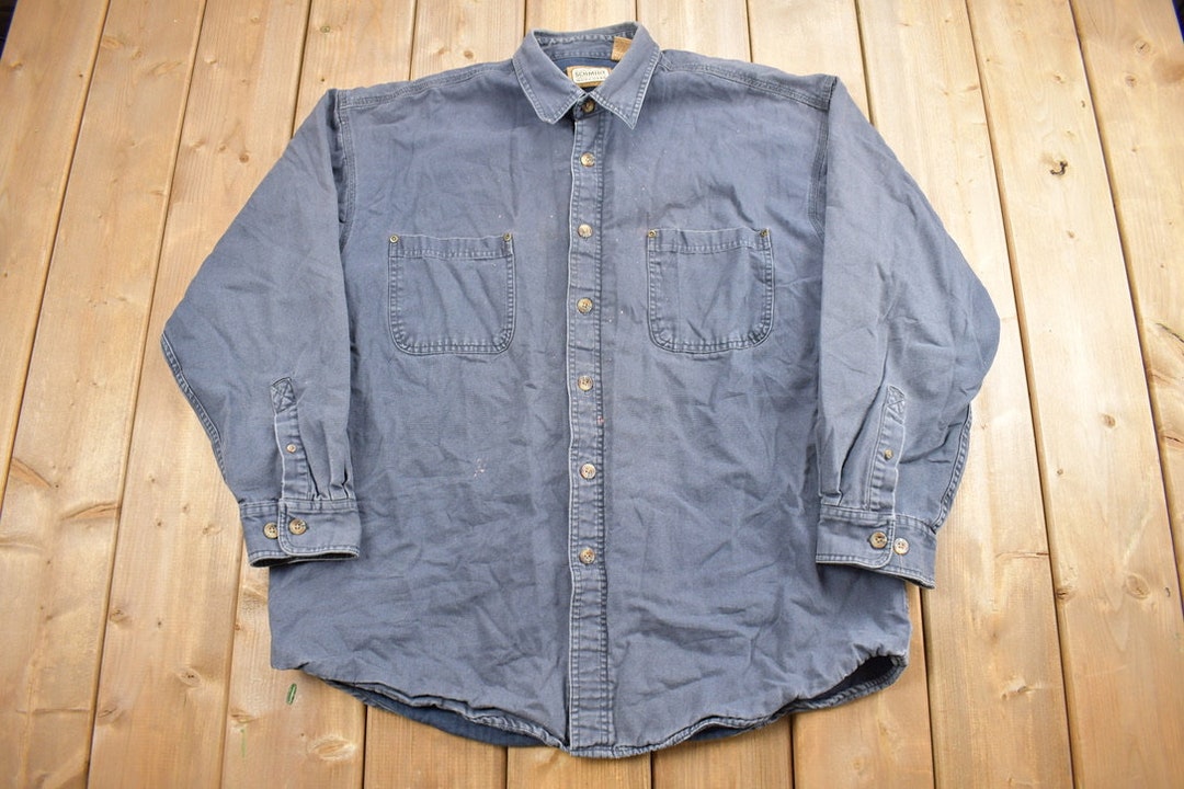 Vintage 1990s CE Schmidt Workwear Flannel Button up Shirt / 1990s ...