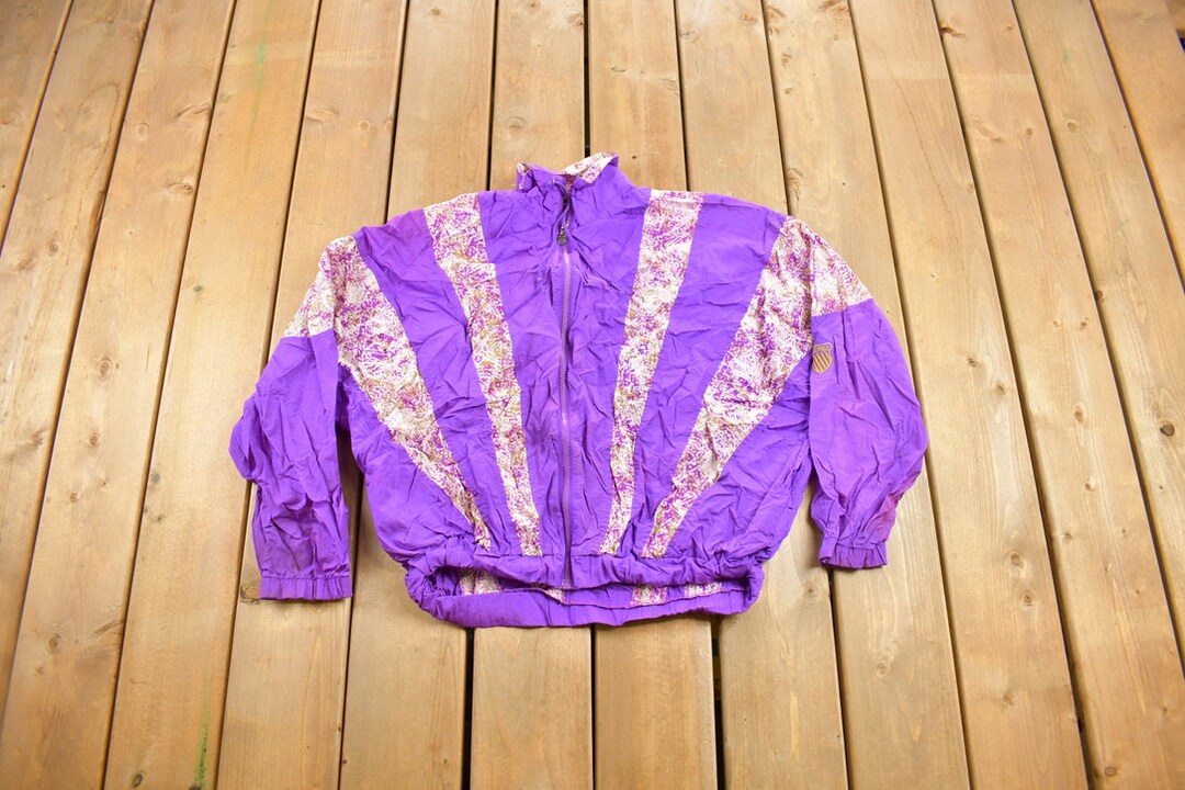 Vintage 1990s K-swiss Satin Bomber Jacket / Abstract Design ...