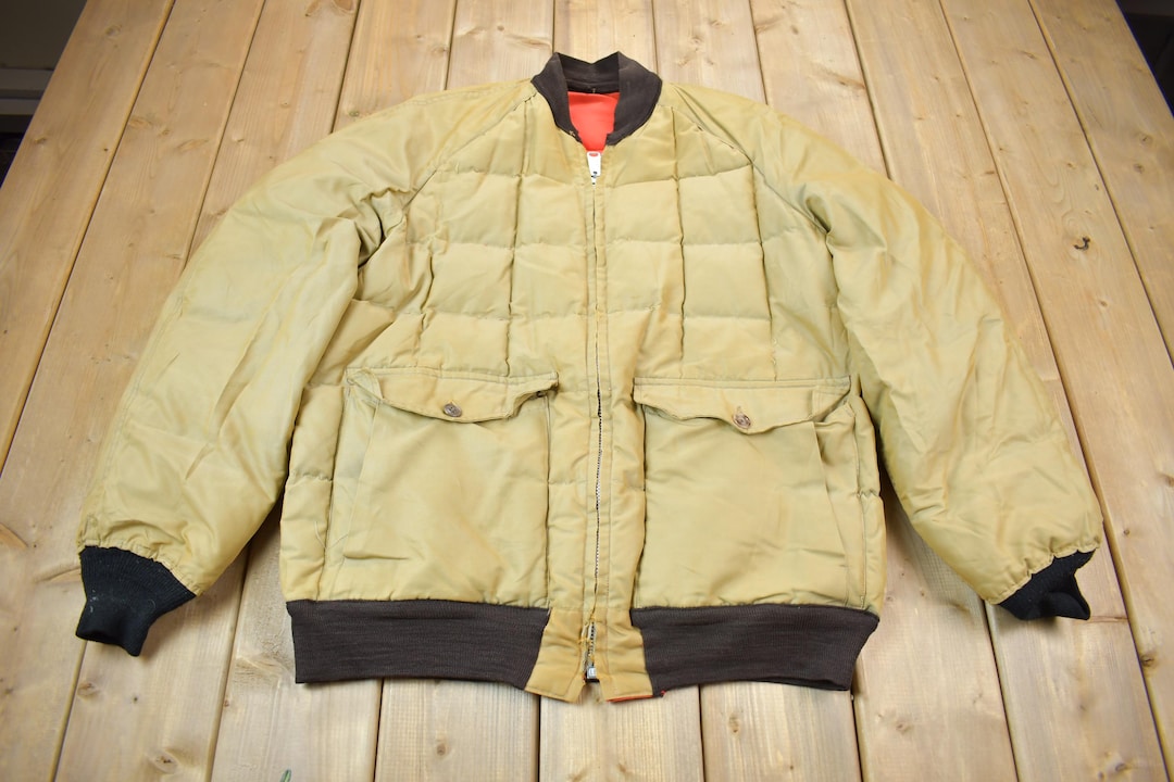 Vintage 1980s Falcon Brand Woods Reversible Goose Down Bomber Jacket ...