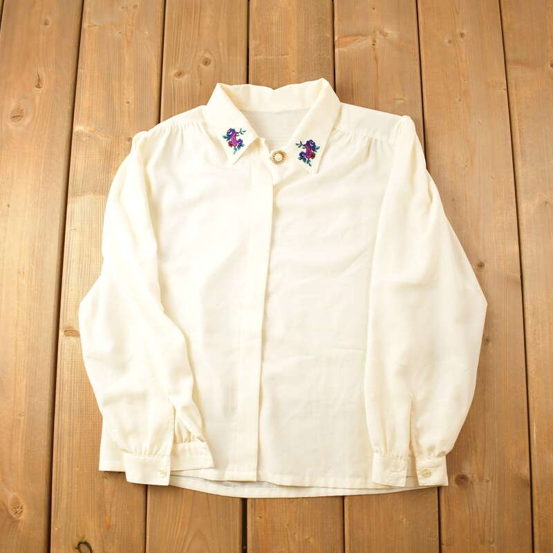 Embroidered Shirt Vintage Button Down - Etsy