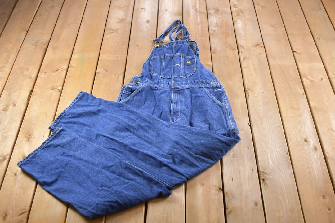 Vintage 1990s Real Work Wear Denim Jean Overalls Size Medium / Vintage ...