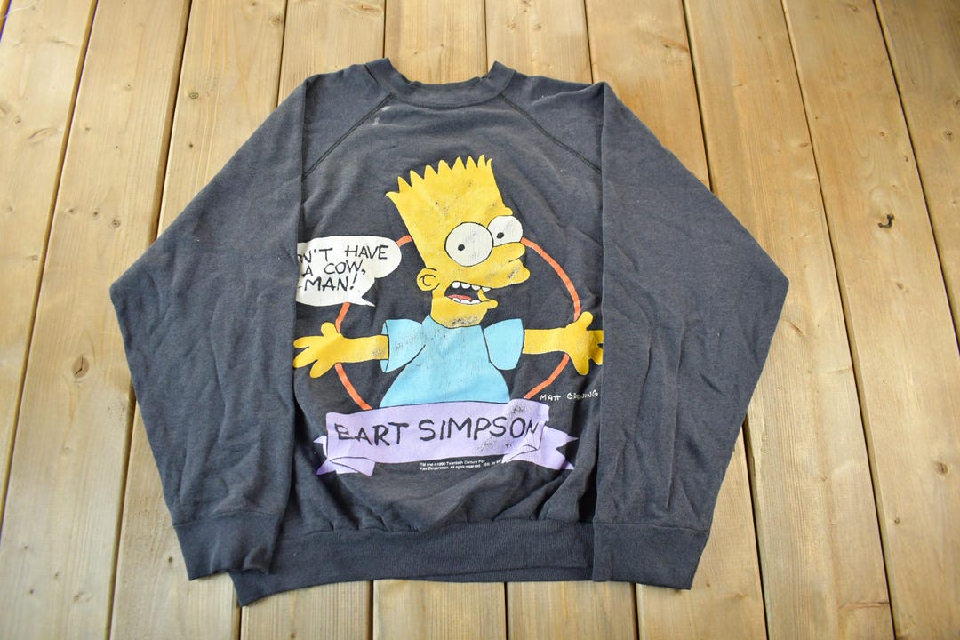 Vintage 1990s Bart Simpson Graphic Crewneck Sweatshirt / 90s Crewneck ...
