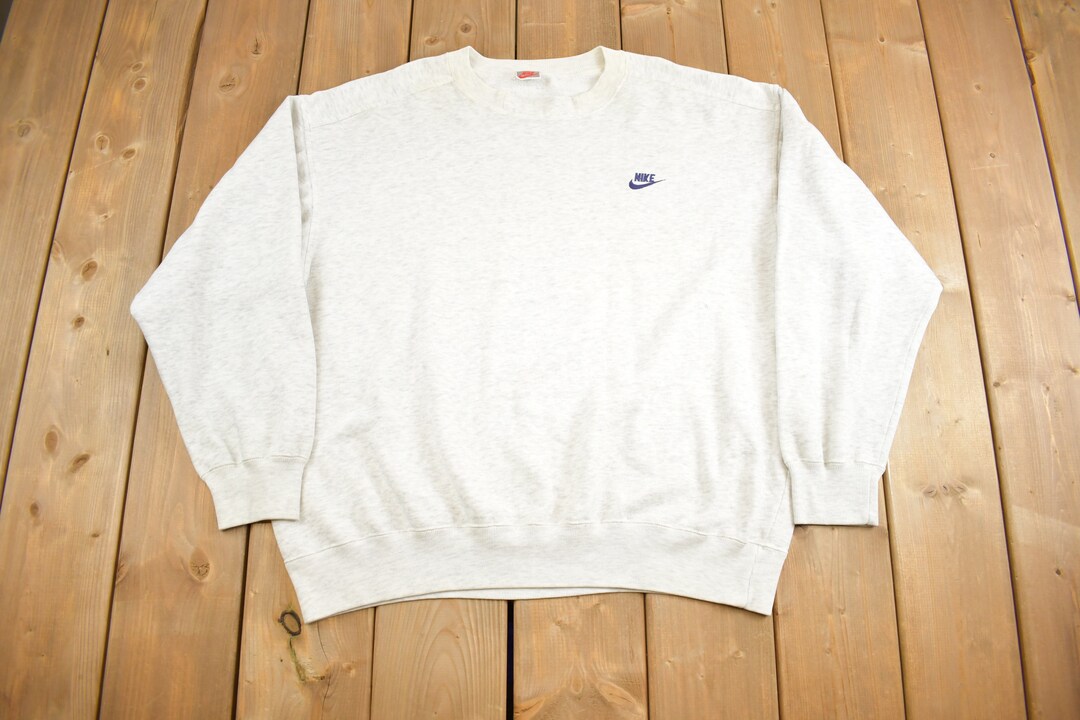 Vintage 1990s Nike Grey Tag Mini Logo Crewneck Sweatshirt / Vintage ...